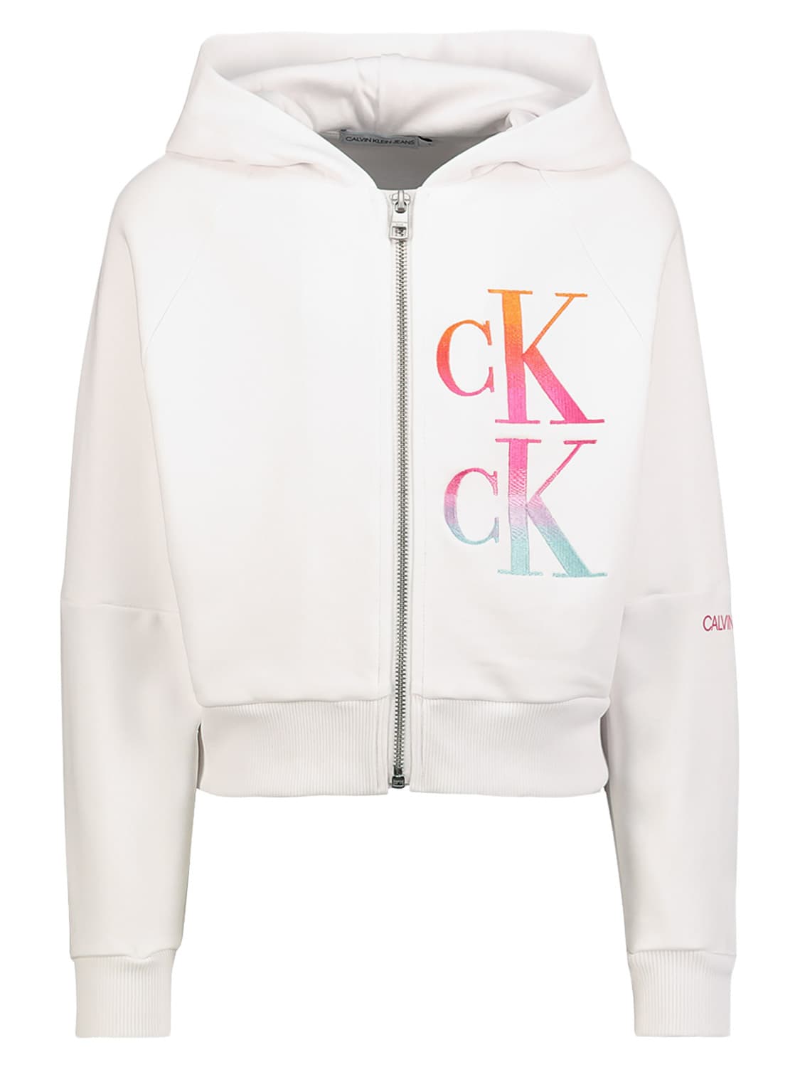 Calvin Klein Kids Sweat Jacket For Girls In White | ModeSens