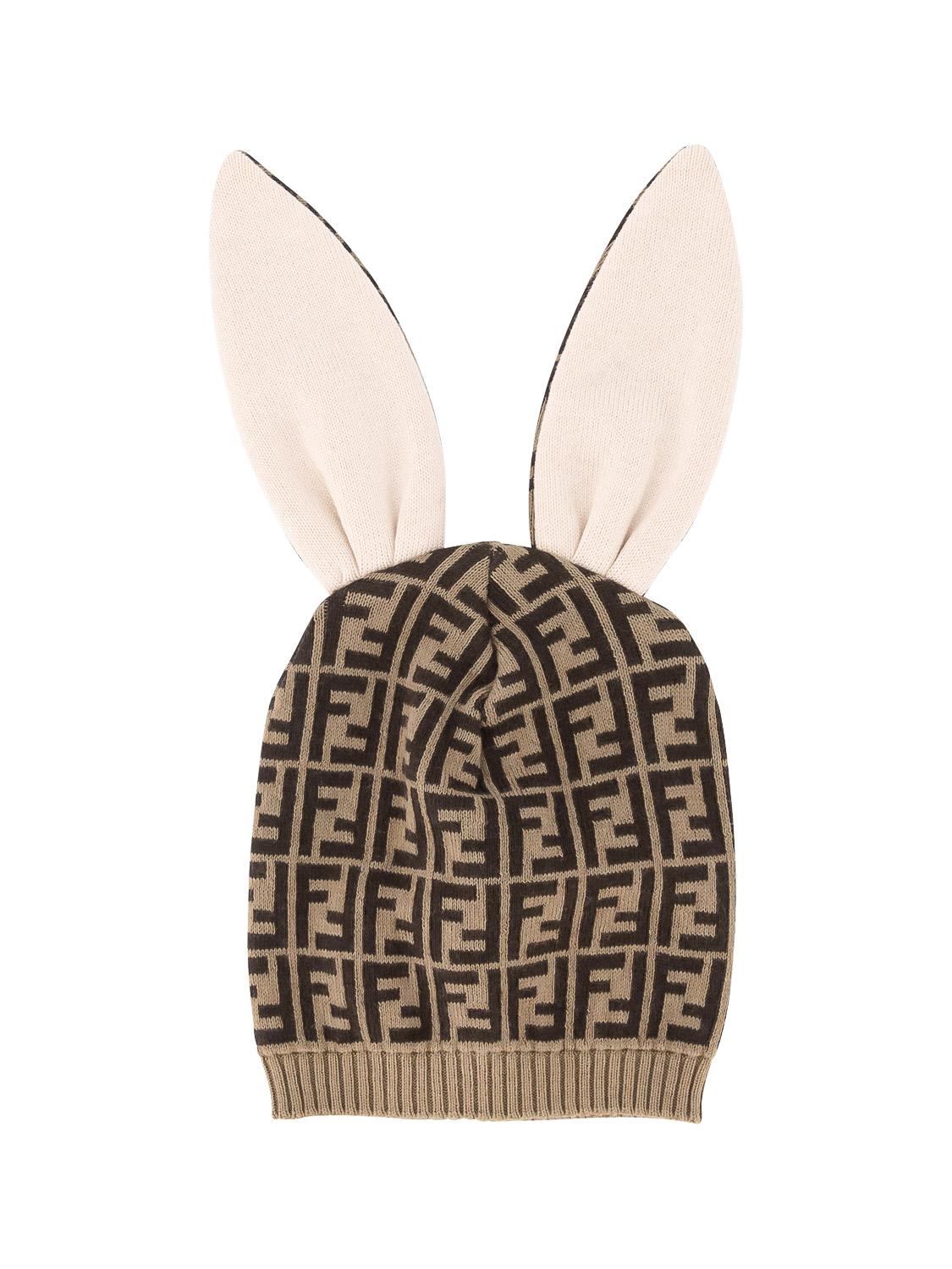FENDI beanie Brown for girls | NICKIS.com
