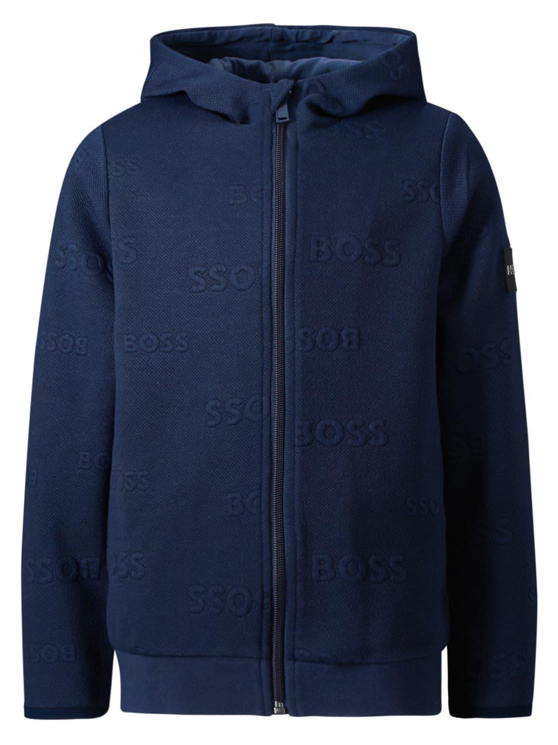 BOSS Sweat Jacket Blue for boys | NICKIS.com