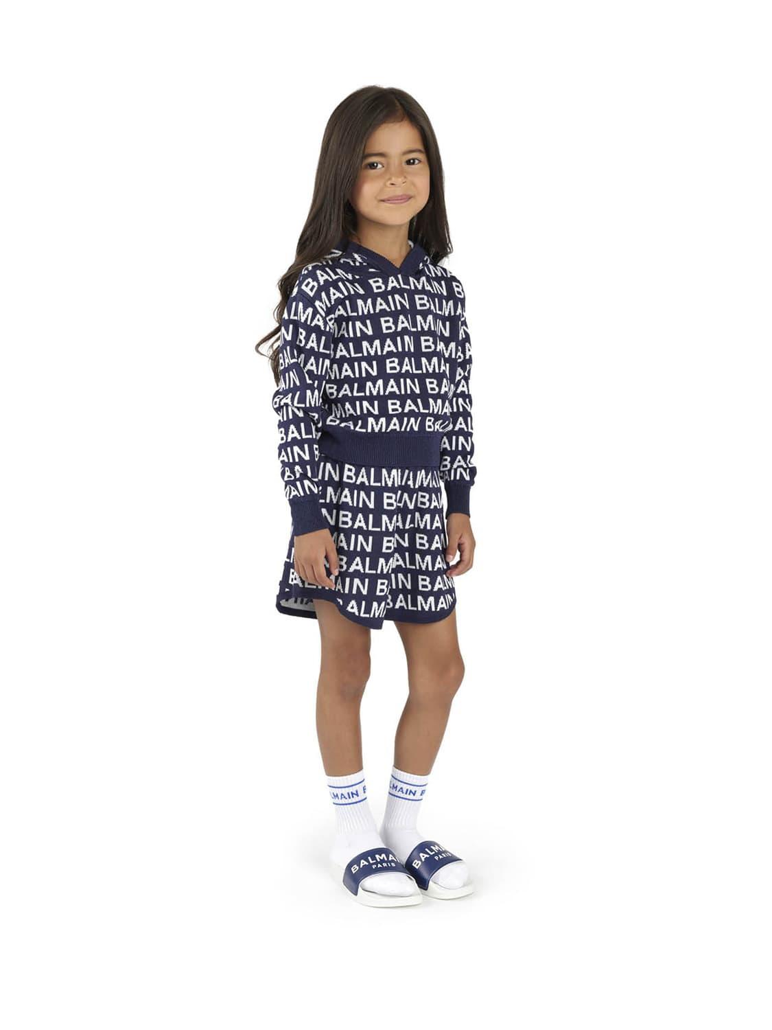 BALMAIN Sweaters Navy Blue for girls | NICKIS.com
